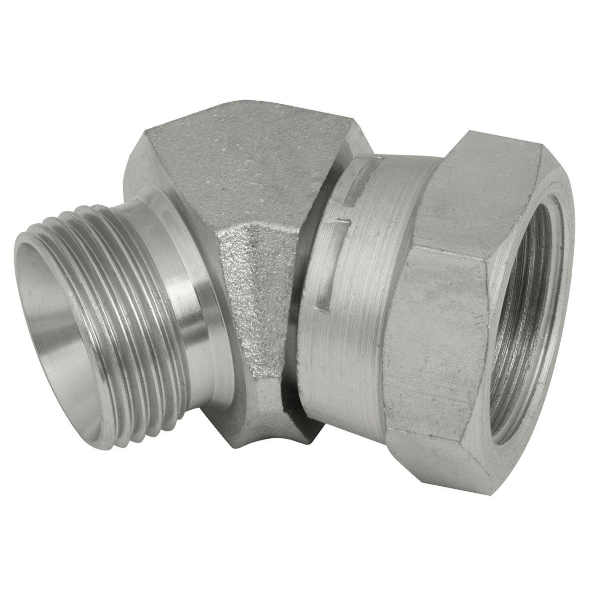 BSPP Male x BSPP Swivel Female 45° Forged Compact Elbow 60° Cone – The ...